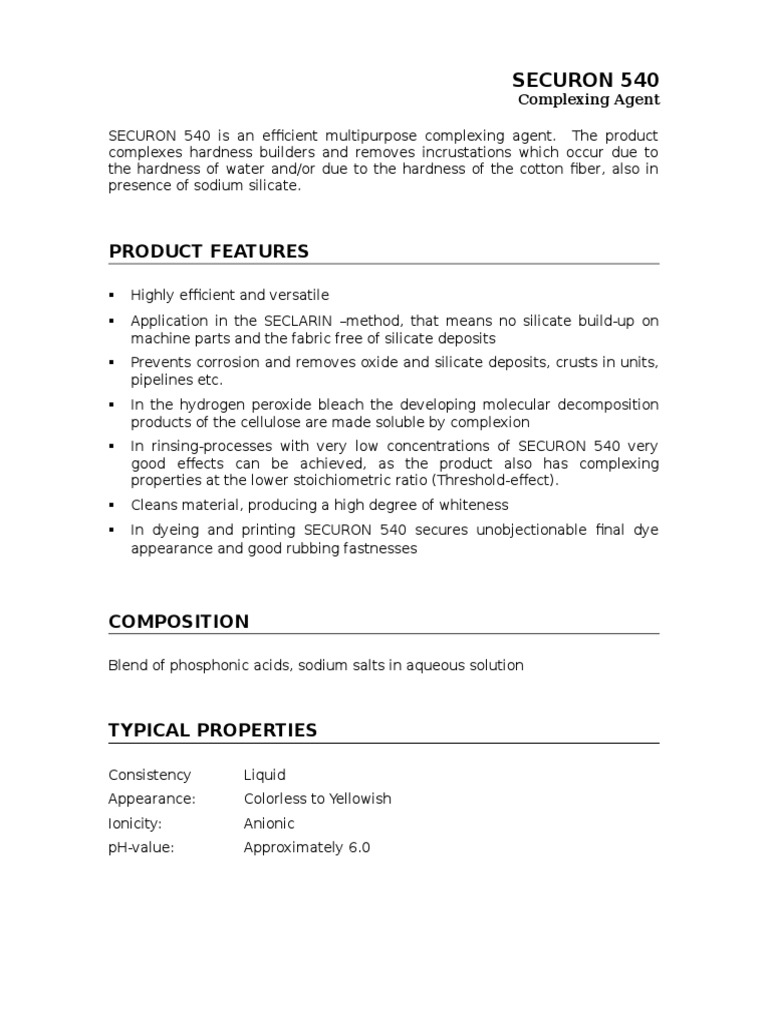 Securon 540 | PDF | Dye | Physical Sciences