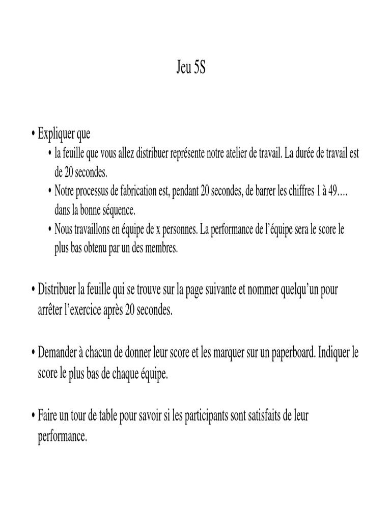 Jeu de 5S | PDF | Des sports | Échecs