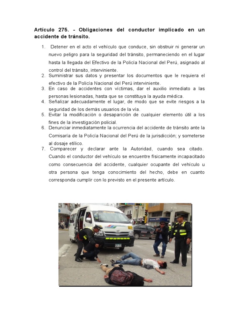 Artículo 271 | PDF | Licencia de conducir | Accidente de tráfico