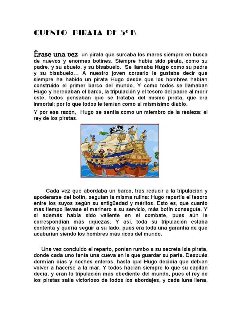 La aventura del pirata Hugo y Marina | PDF | Piratería | Barcos