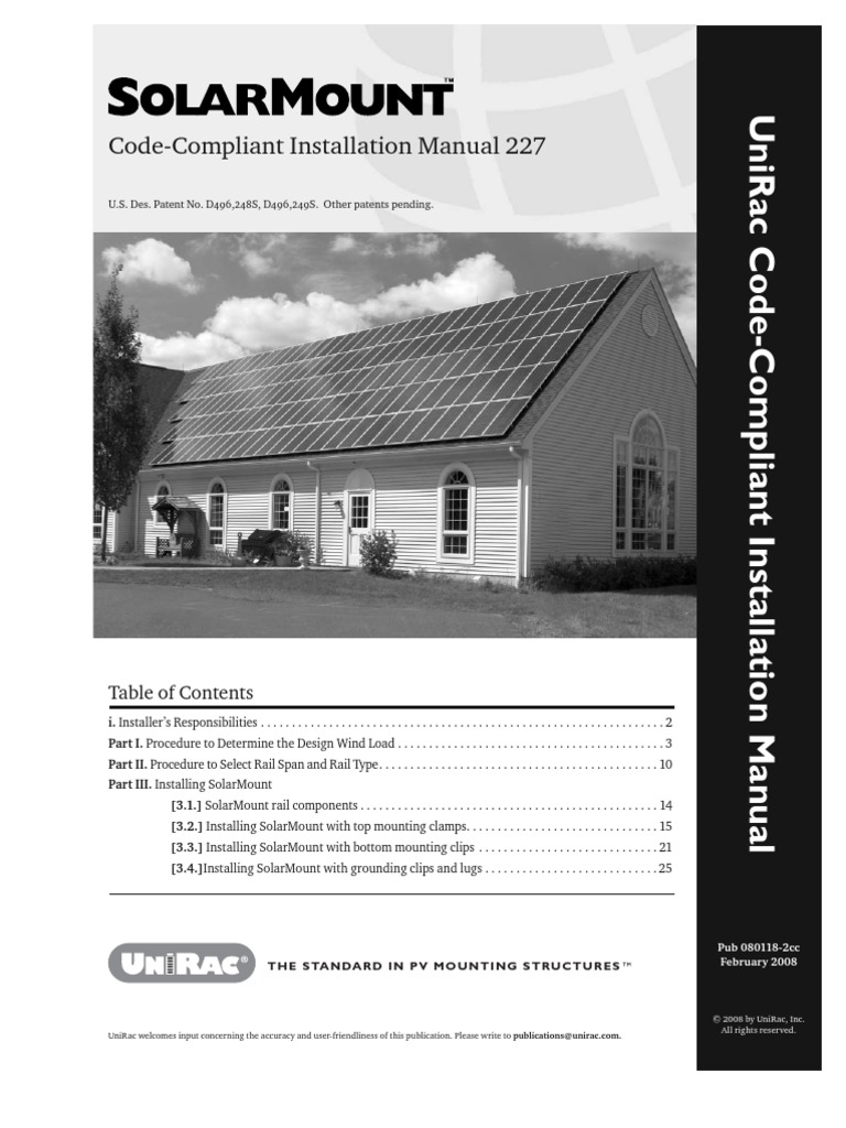 Legal Solar Unirac Manual Solarmount Flat Roof Calculations ...