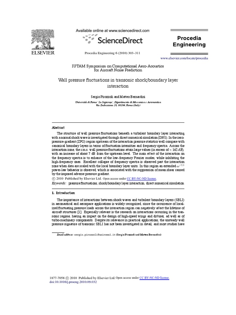 Wall Pressure Fluctuations in a Transonic Shock/Boundary Layer ...