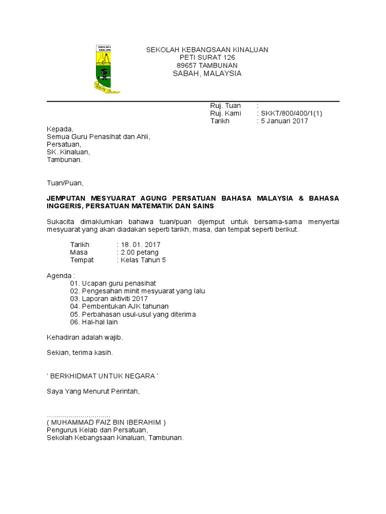 Surat & Minit Mesyuarat | PDF