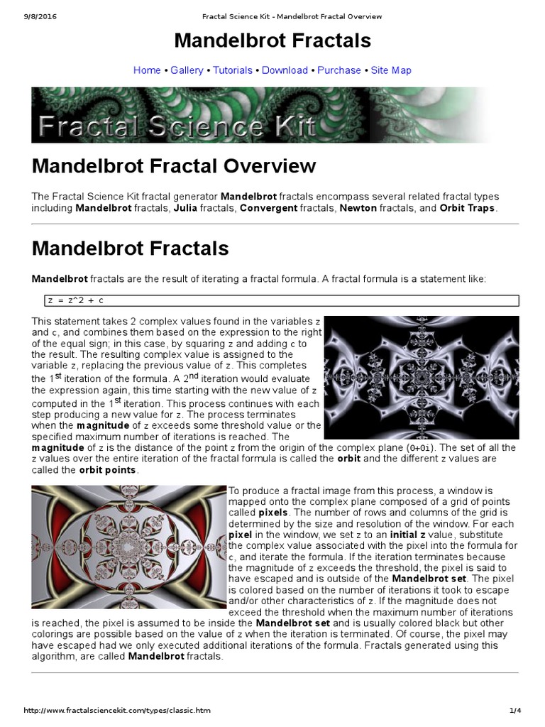 Fractal Science Kit - Mandelbrot Fractal Overview | PDF | Fractal | Applied Mathematics