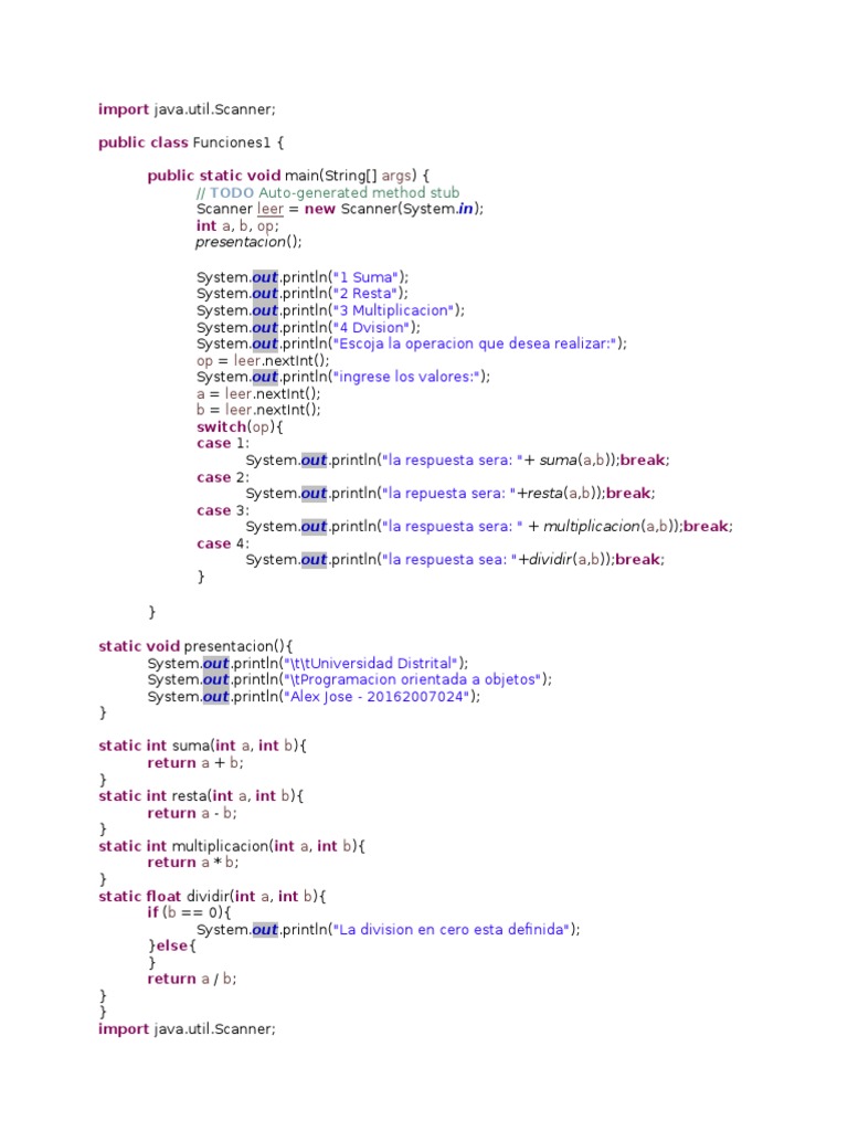 Import Java Clases y Funciones | PDF | Programación de computadoras ...