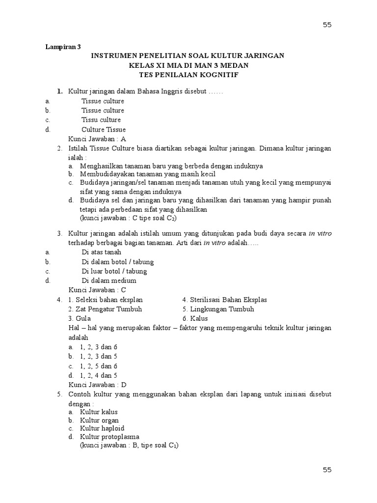 Istilah Tissue Culture Biasa Diartikan Sebagai Kultur Jaringan | PDF ...