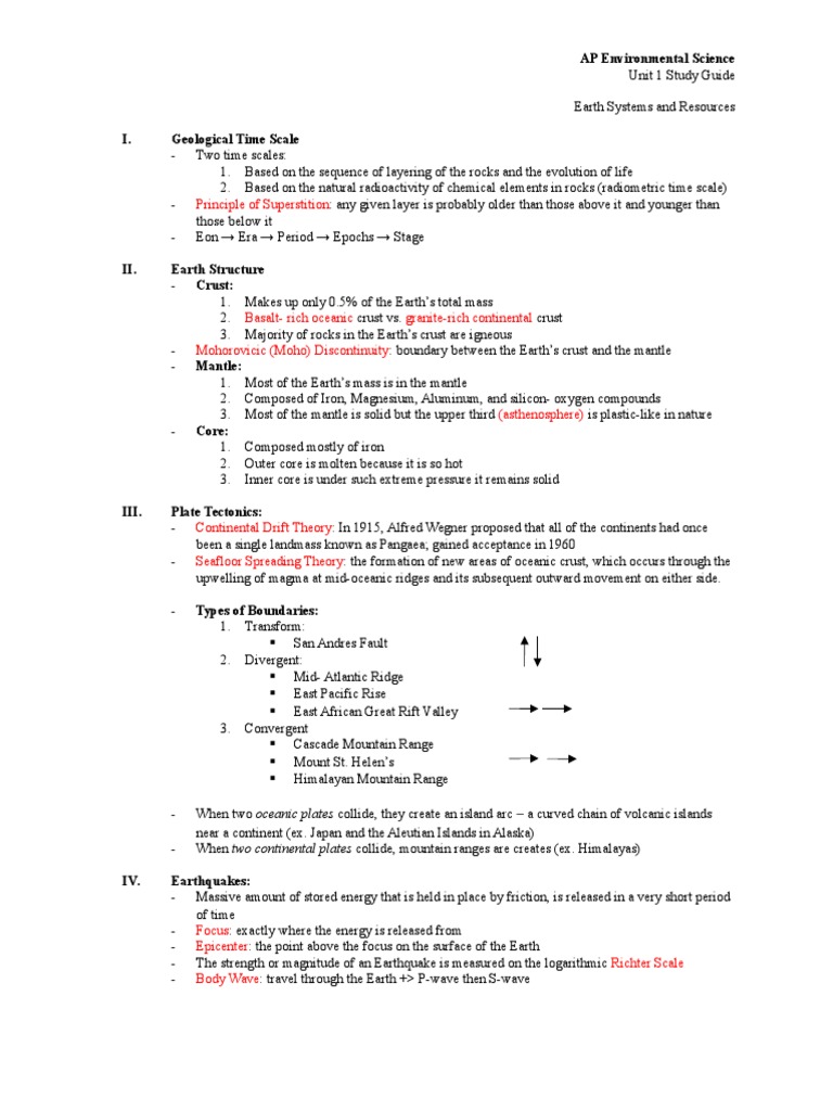 Unit 1 Earth Systems and Soil | PDF | Mantle (Geology) | Soil