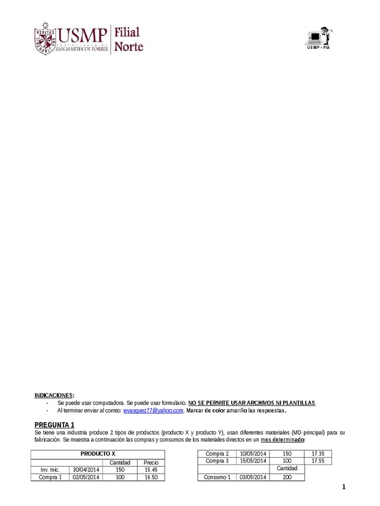 Examen Parcial Fepi - Wilder Vasquez - 2015-1 | Descargar gratis PDF | Dinero | Bancos