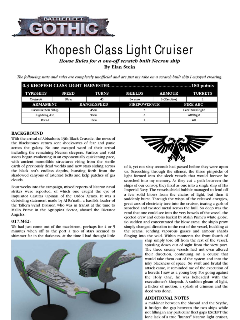 Battlefleet Gothic Necron Light Cruiser | PDF | Cruiser | Ships