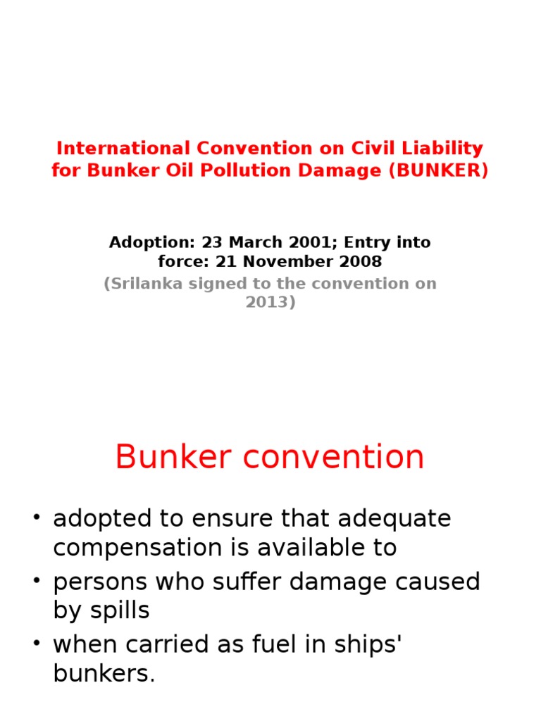 International Convention On Civil Liability For Bunker Oil | PDF