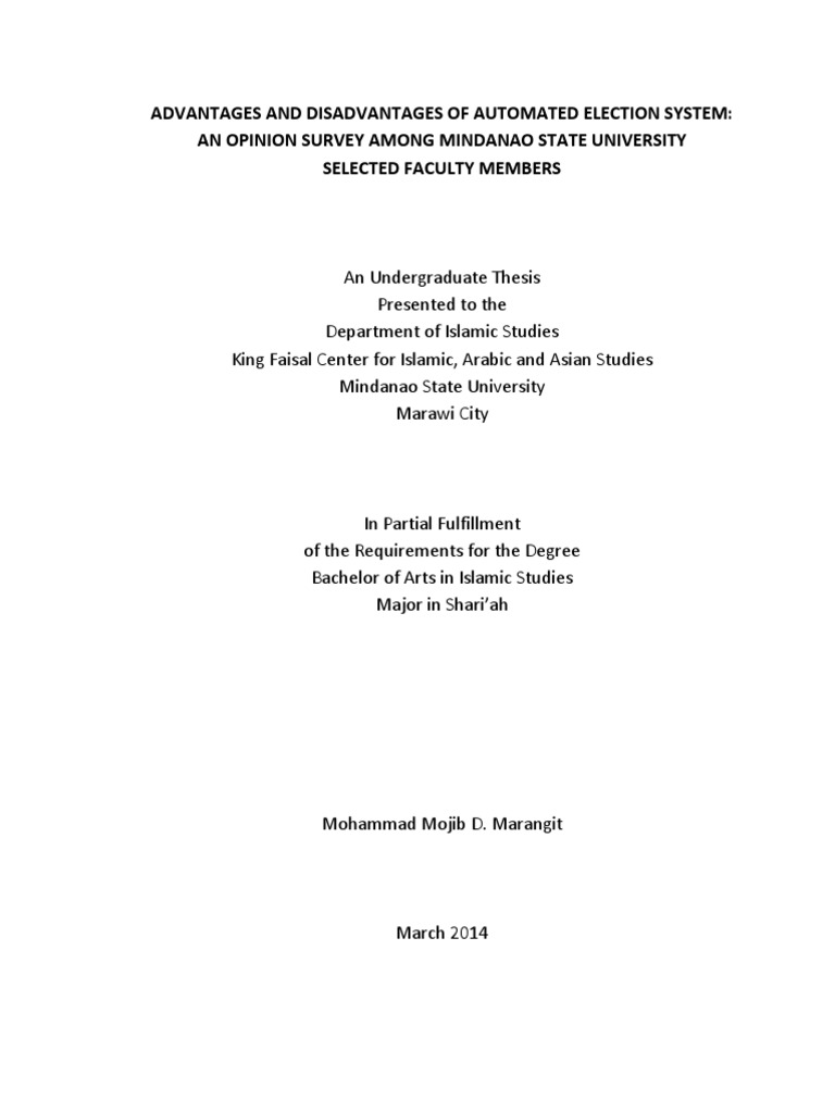 Automated Election System: Advantages and Disadvantages | PDF ...