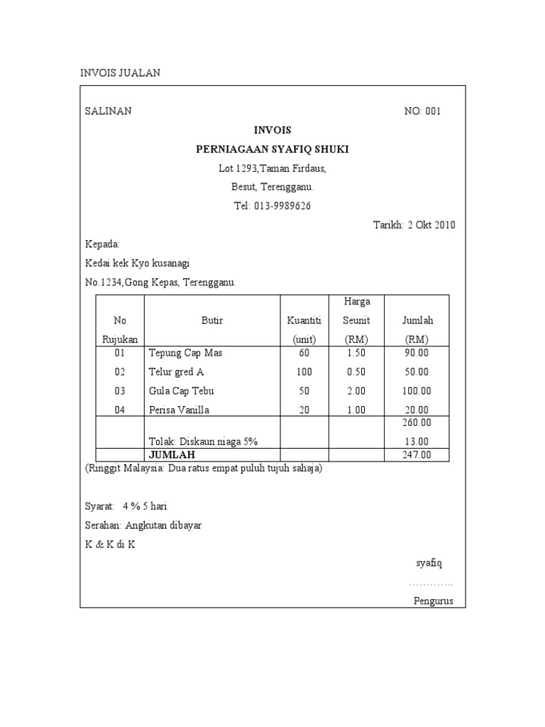 Invois Jualan | PDF