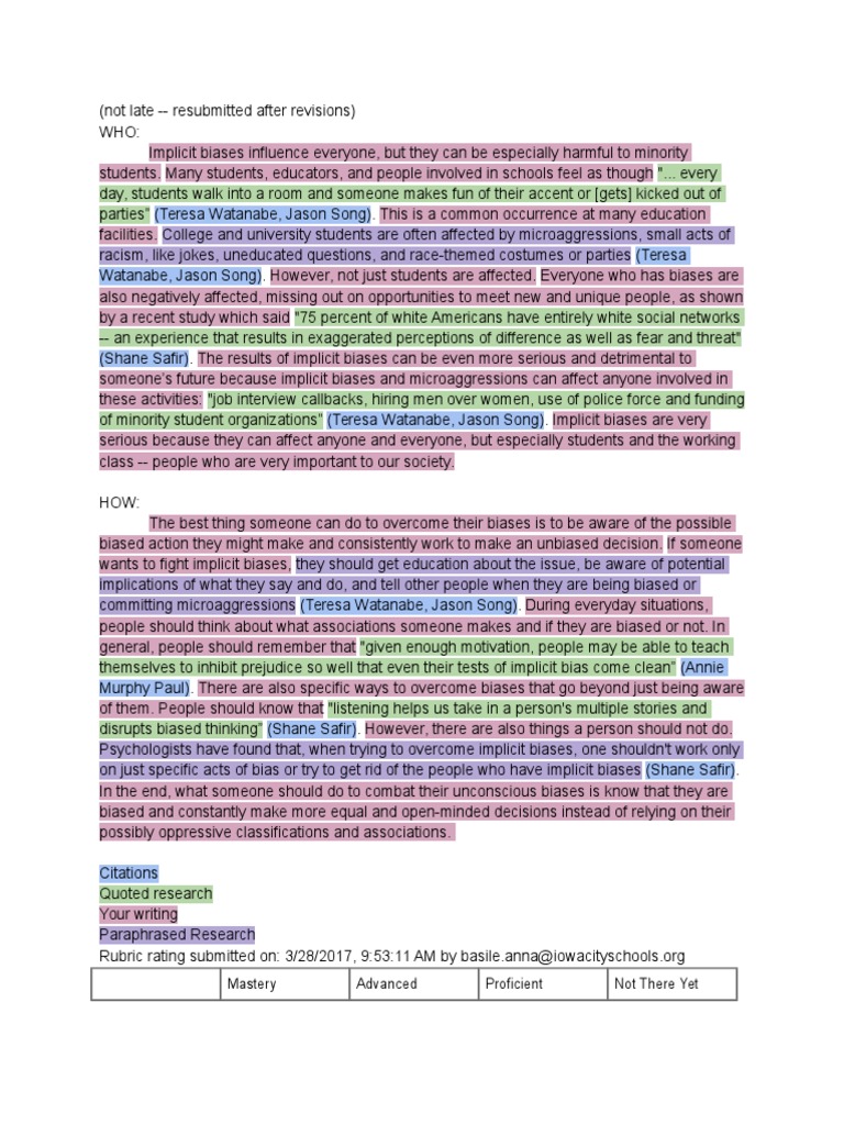 Combatting Implicit Bias in Education | PDF | Bias | Citation