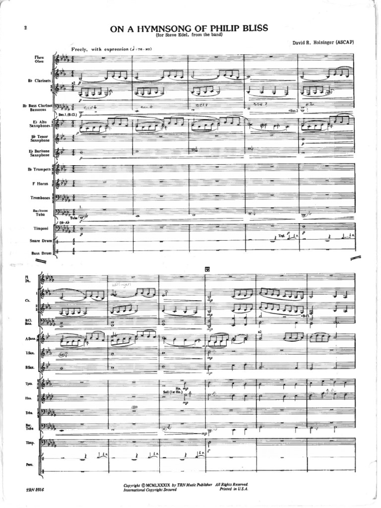 Hymnsong of Philip Bliss (SCORE) | PDF