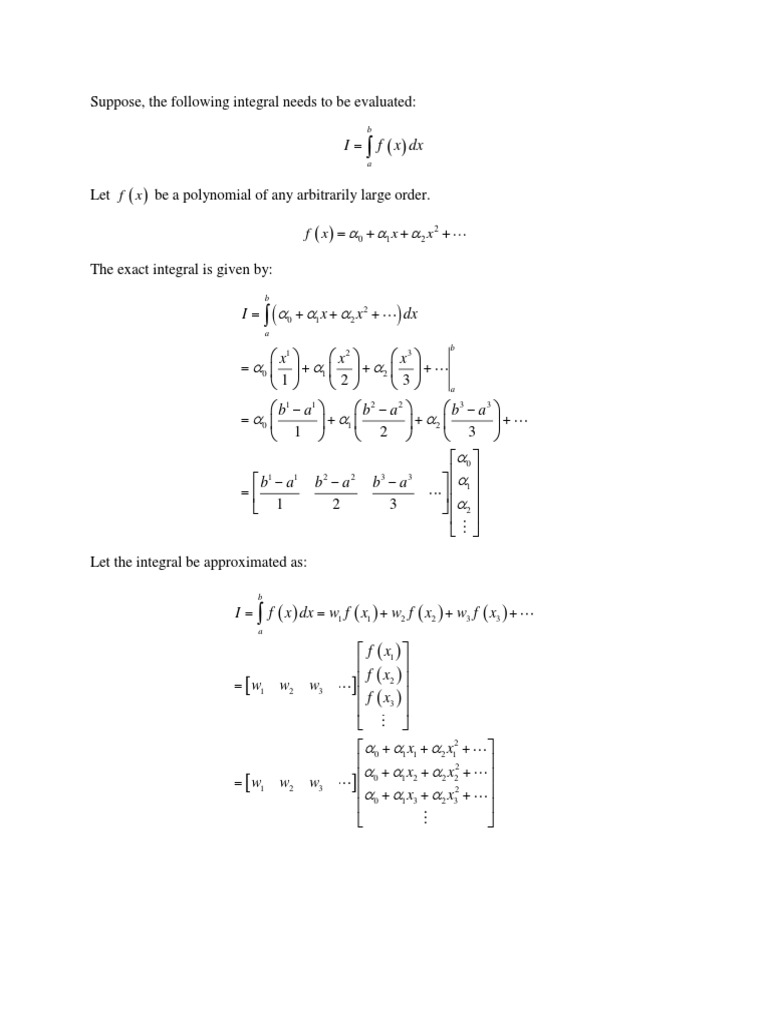 Evaluating Polynomial Integrals with Quadrature | PDF | Functions And ...