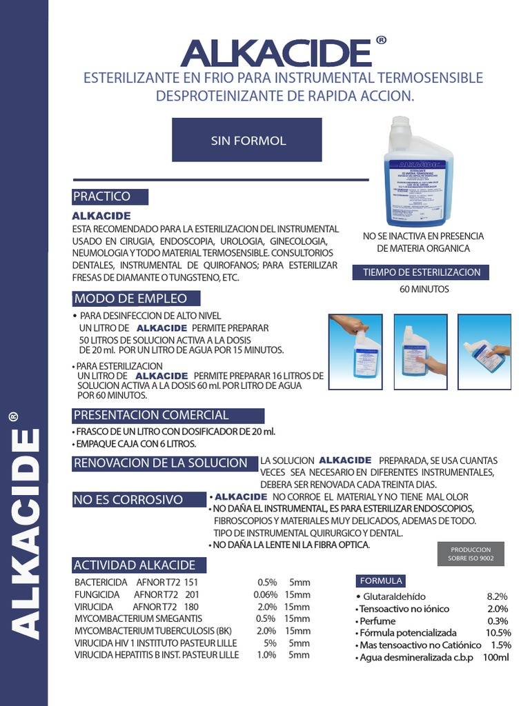 Alkacide PDF | Download Free PDF | Higiene | Especialidades Medicas