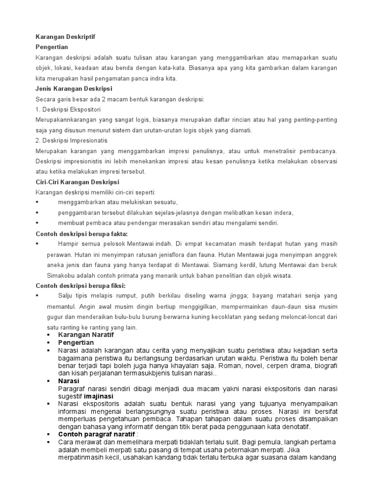 Karangan Deskriptif