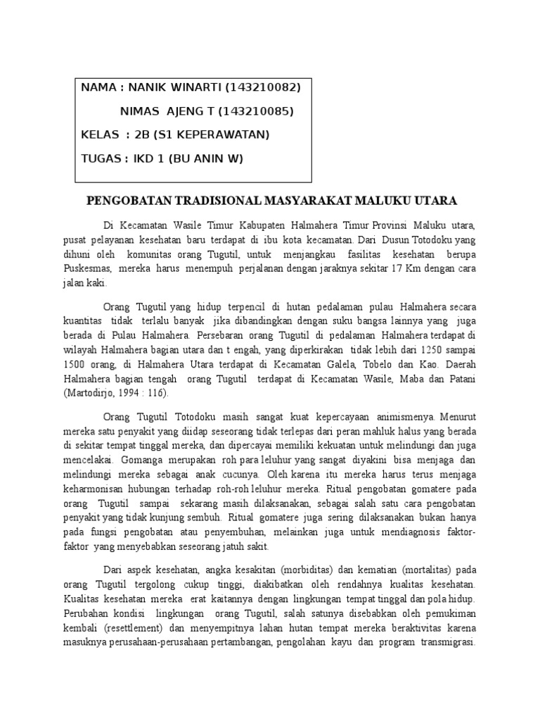 Pengobatan Tradisional Orang Tugutil | PDF | Sains & Matematika