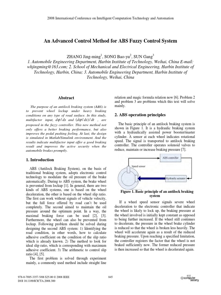 An Advanced Control Method For ABS Fuzzy Control System | PDF | Anti ...