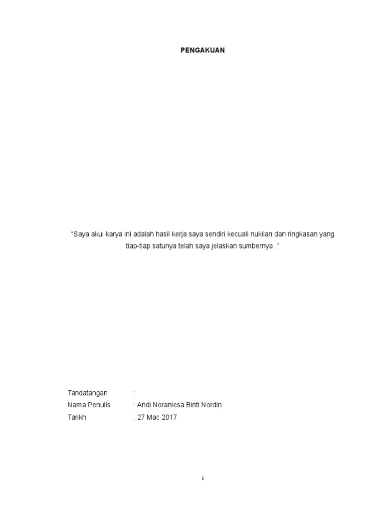 Contoh Pengakuan | PDF