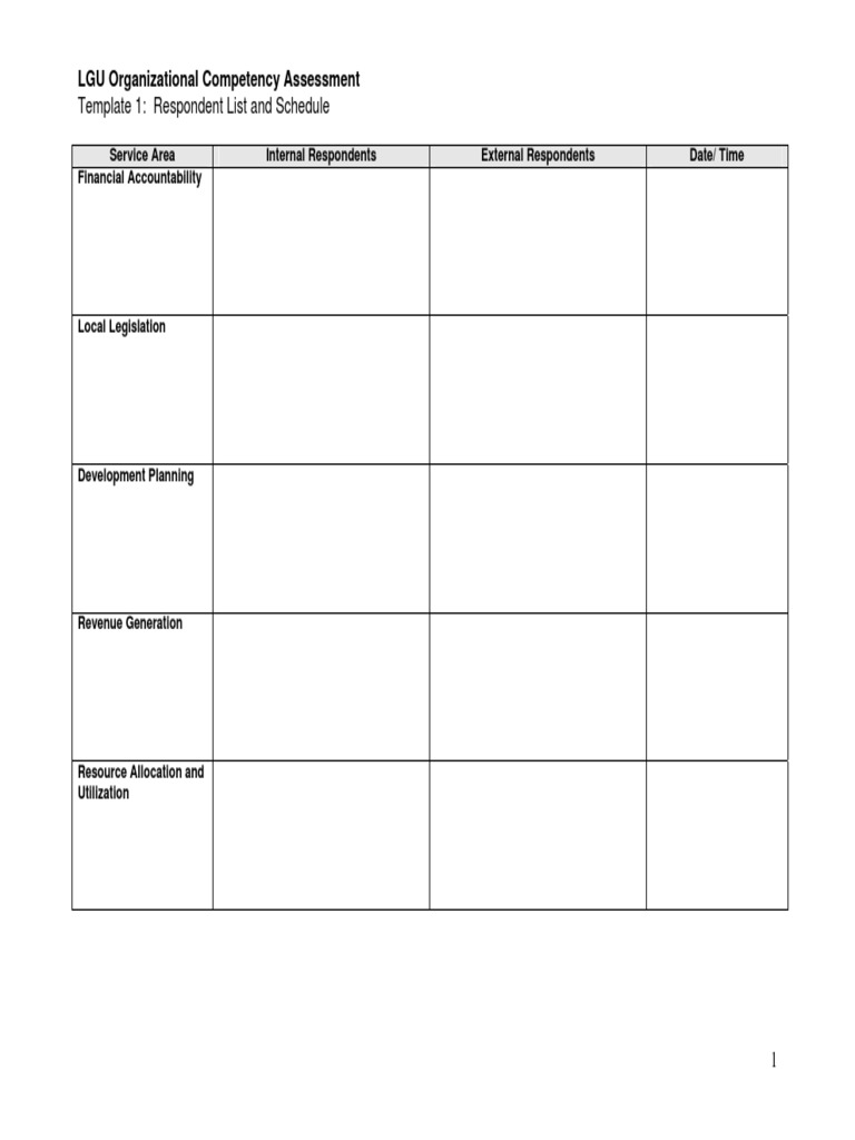Template 1respondent List and Schedule | PDF