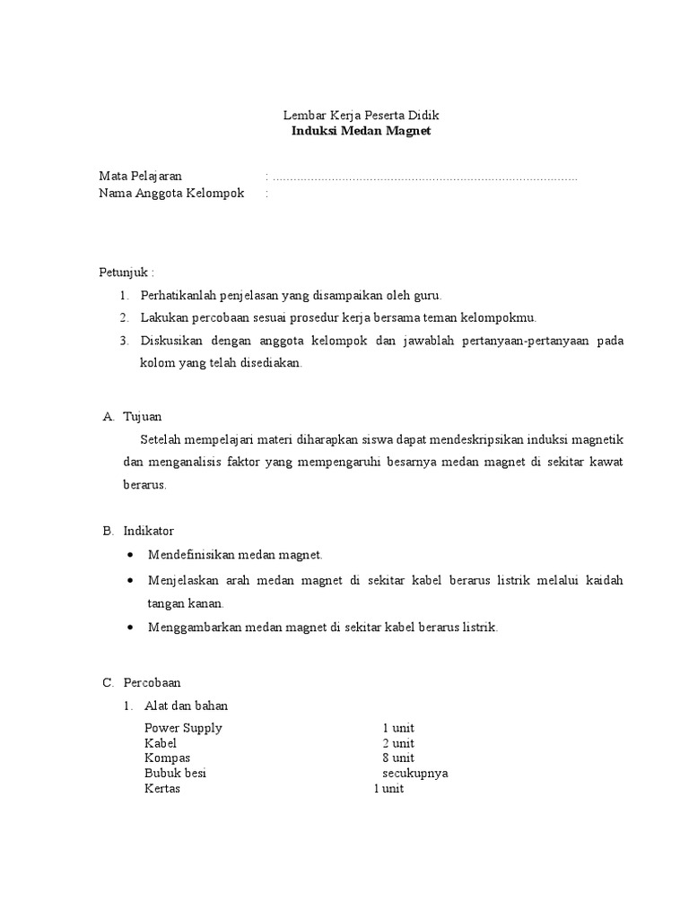 LKPD Dan Instrumen Penilaian Beserta Rubrik (Afektif Dan Psikomotor) | PDF