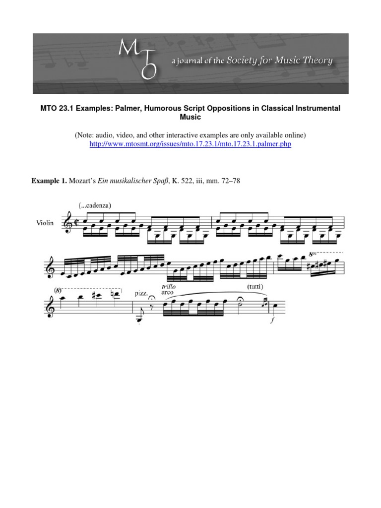 MTO 23.1 Examples: Palmer, Humorous Script Oppositions in Classical ...