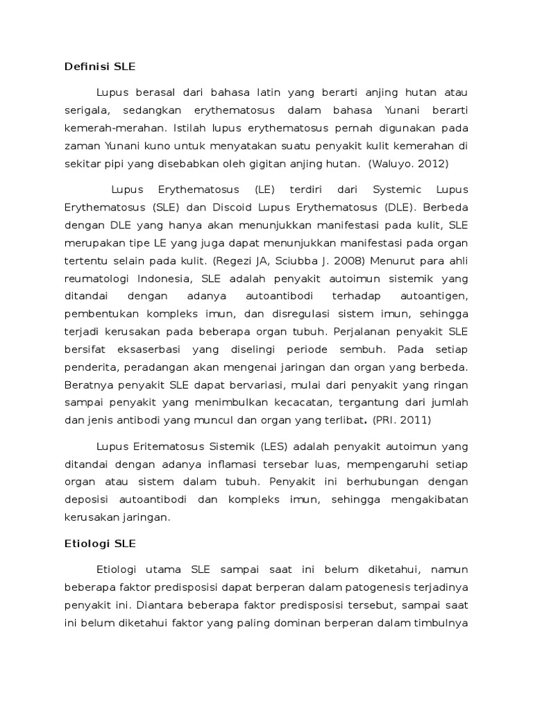 Definisi dan Etiologi SLE | PDF