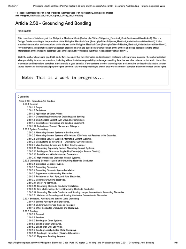 Grounding and Bonding in PEC Part 1 | PDF | Electrical Wiring ...