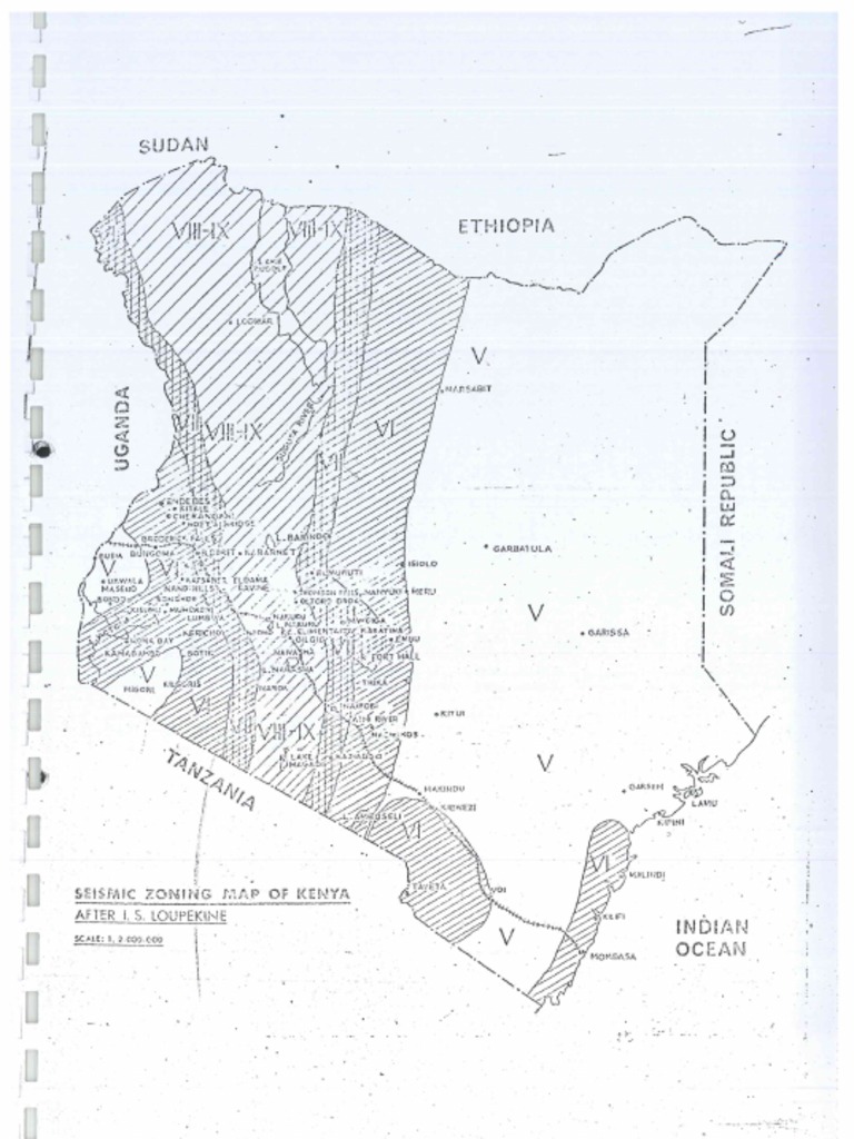 Earthquake Code for Kenya 1973 - Zones