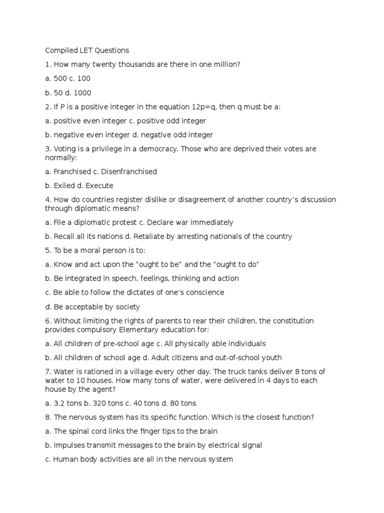 Let Questions | Download Free PDF | Nature