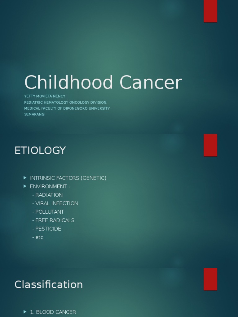 Childhood Cancer Types, Symptoms, Diagnosis and Treatment | PDF ...