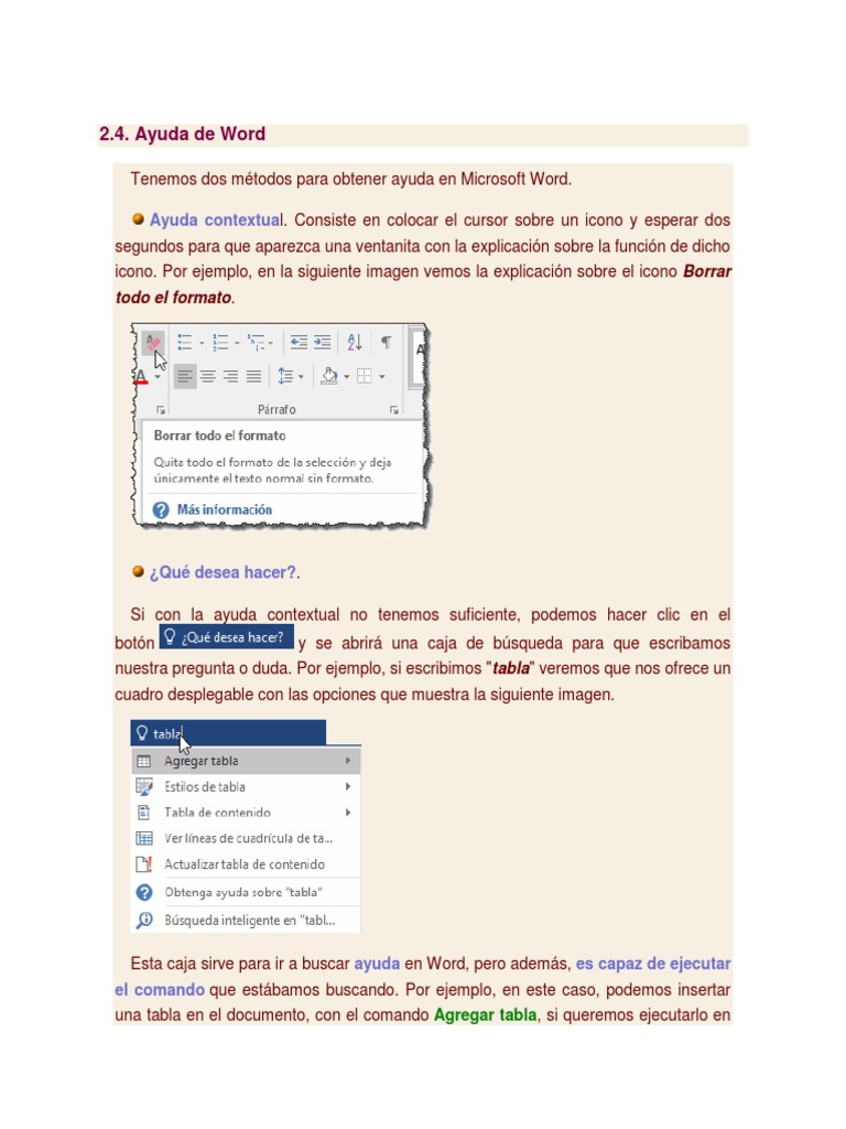 Funciones de la Ayuda en Word | PDF | Microsoft Word | Internet