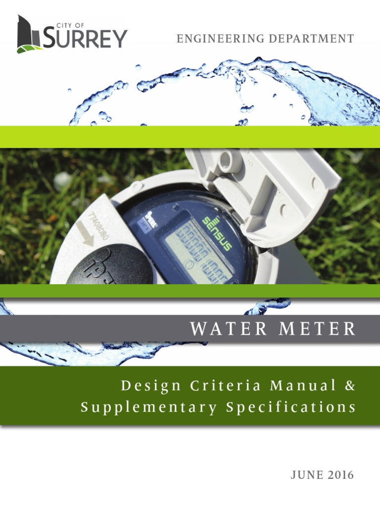 Water Meter Design Criteria Manual | PDF | Toilet | Irrigation
