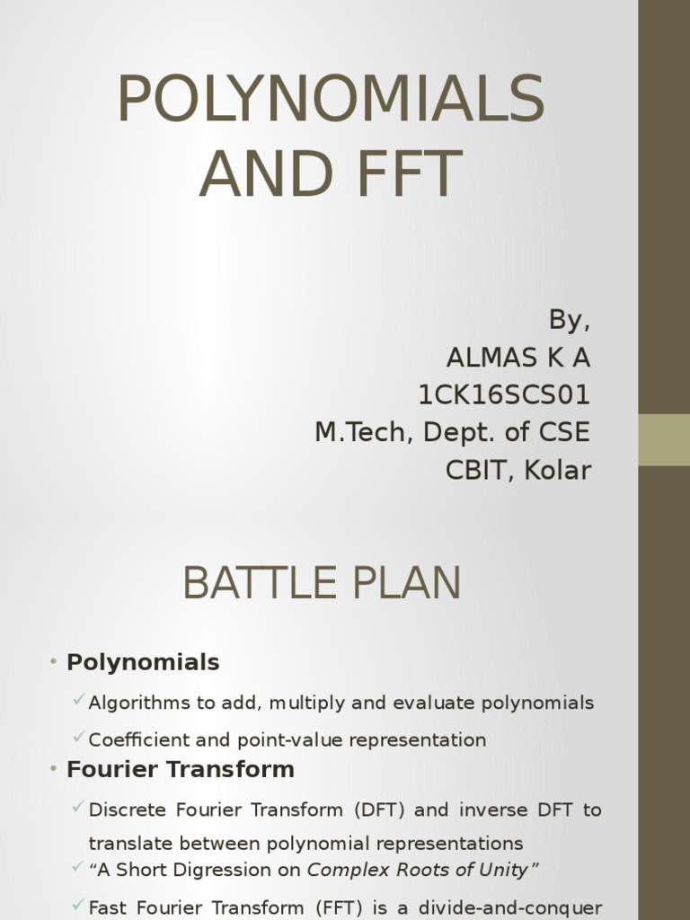 Polynomials and Fast Fourier Transform | PDF