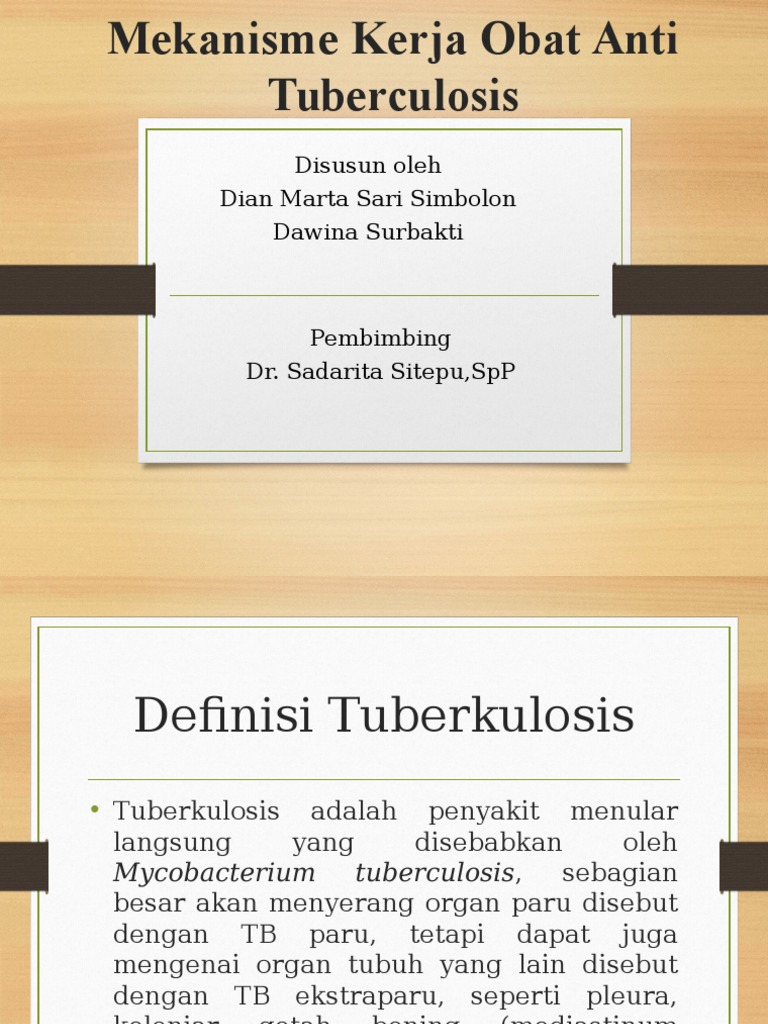 Mekanisme Kerja Obat Anti Tuberkulosis | PDF