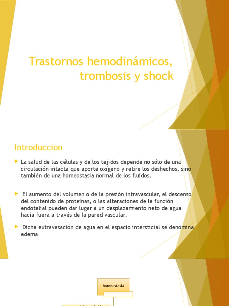 Trastornos Hemodinámicos Trombosis y Shock | PDF | Edema | Trombo