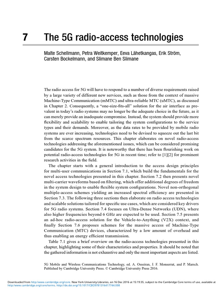 5G Radio Access Technology | Download Free PDF | Channel Access Method ...
