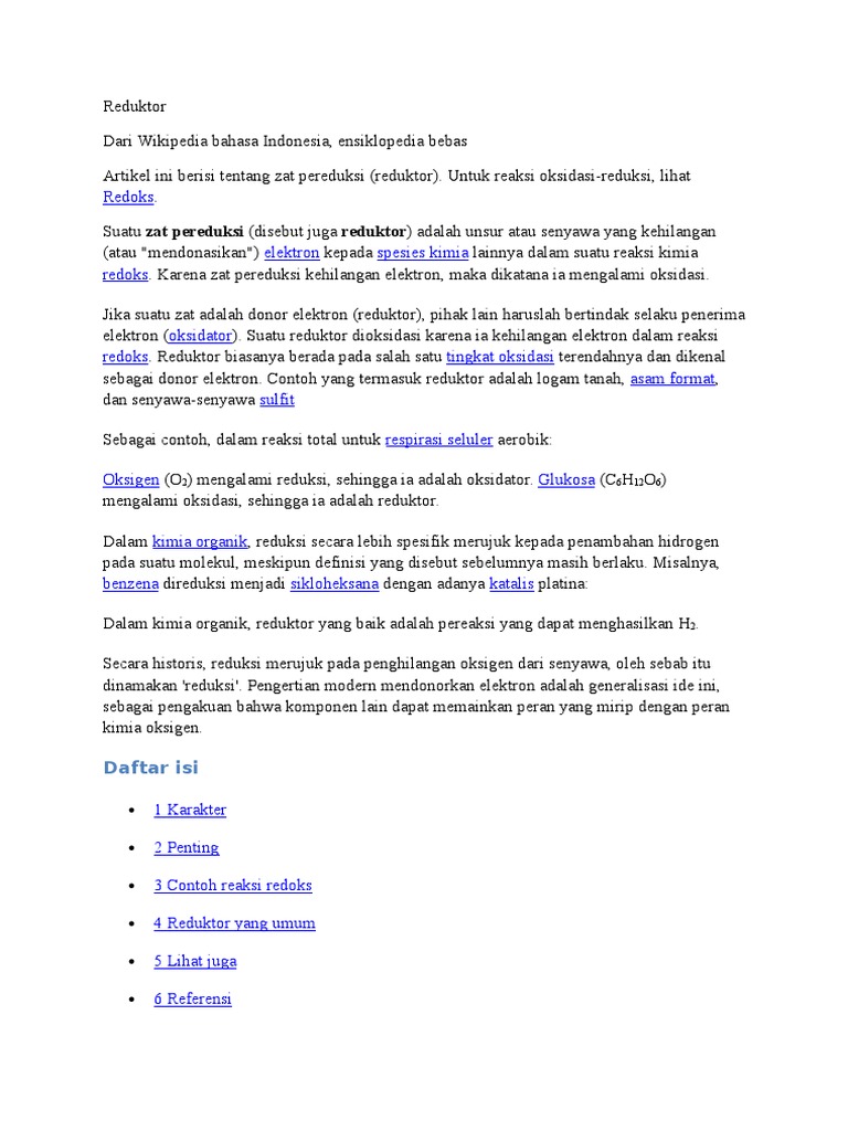 Reduktor Dan Oksidator | PDF