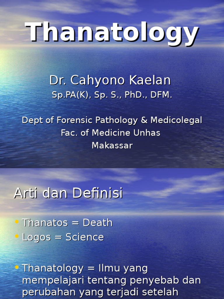 Thanatology | PDF | Dekomposisi | Obat