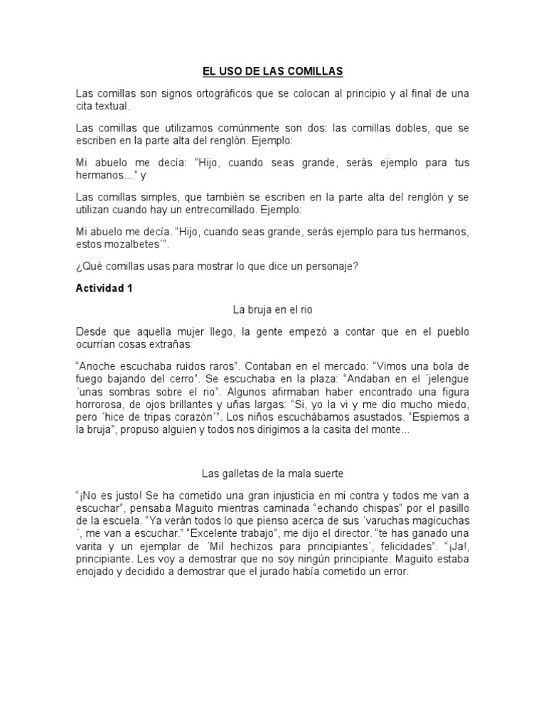 El Uso de Las Comillas | PDF | Comillas | Ocio