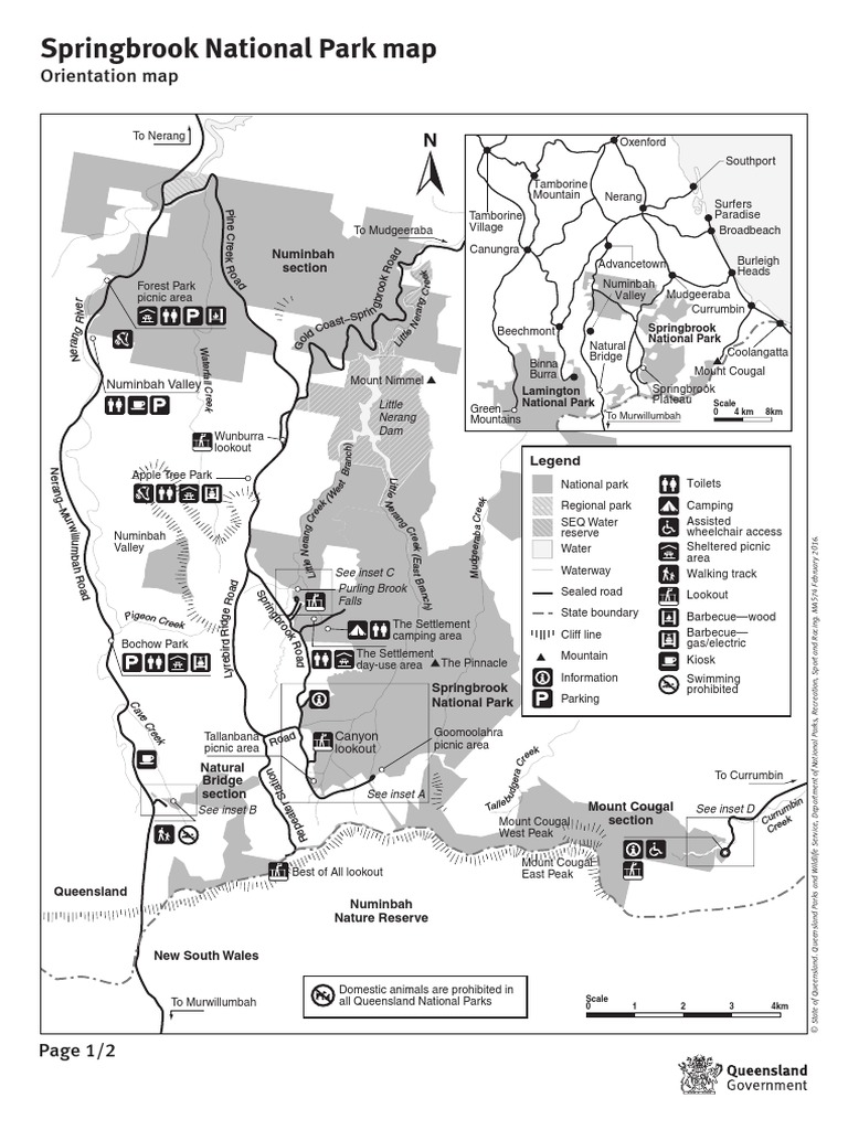 Springbrook Map Insets | Outdoor Recreation | Leisure