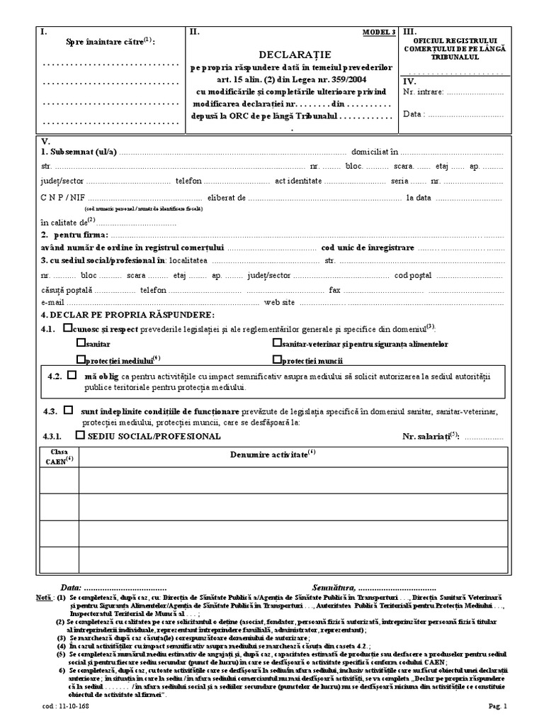 Declaratie Model 3 PDF | PDF