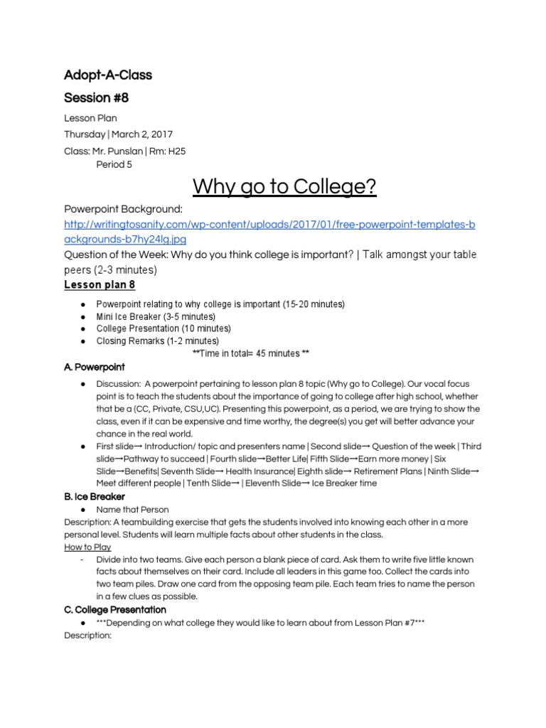 Adopt A Class8 | PDF | Lesson Plan | Behavior Modification