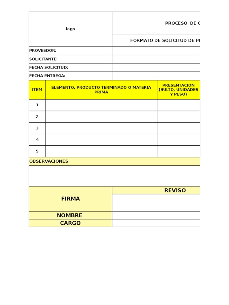 formato de solicitud de compras | Business