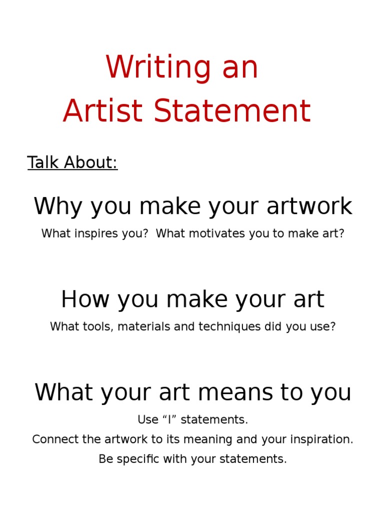 Crafting Your Artist Statement | PDF