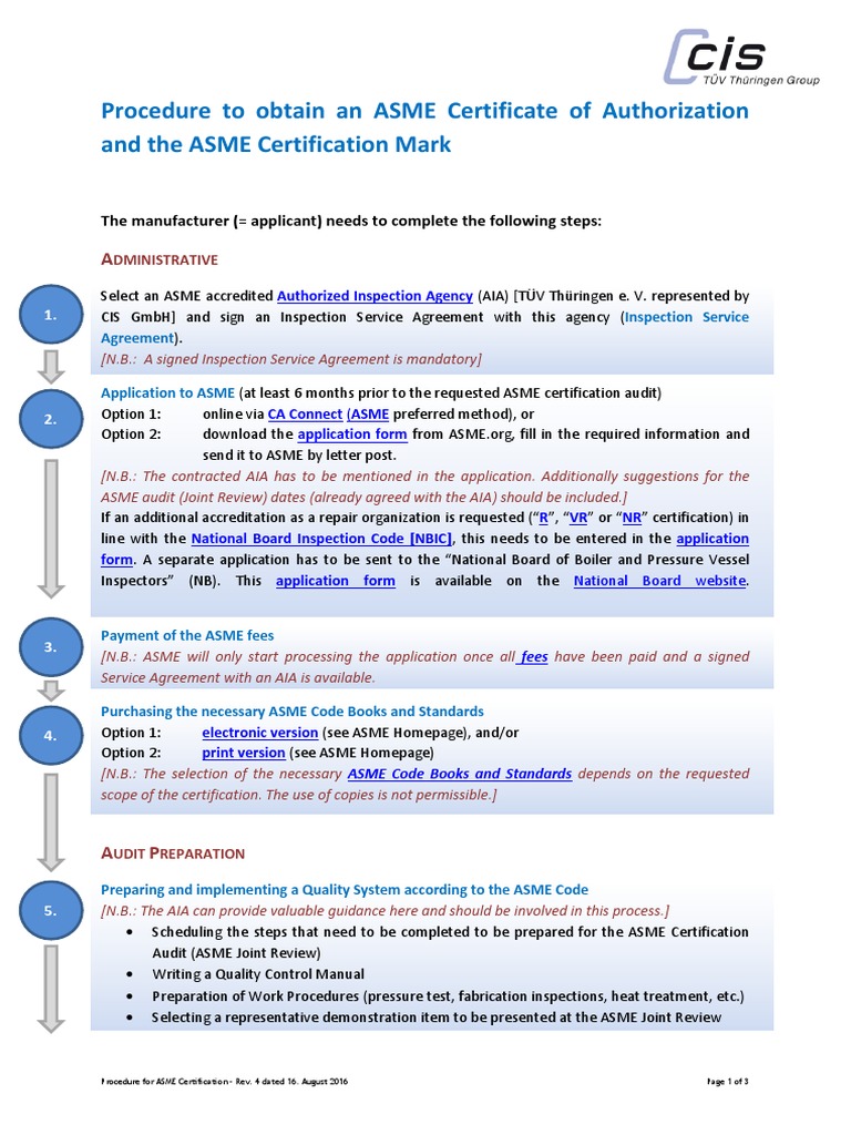 How to Obtain a ASME Certificate of Authorization and ASME ...