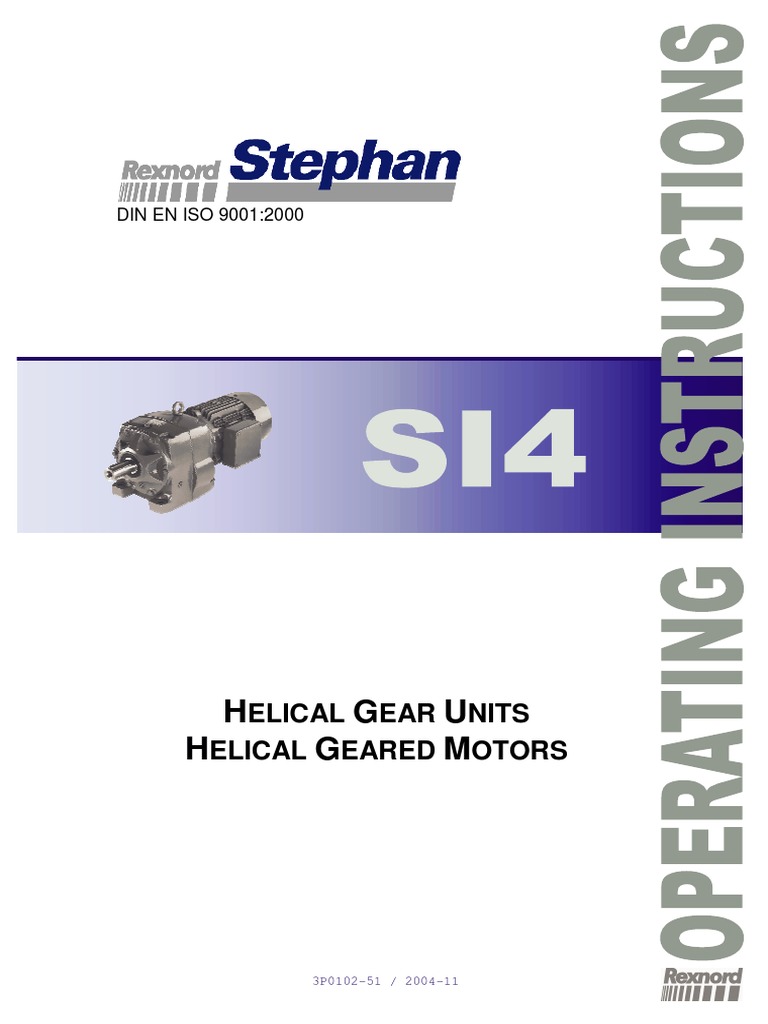 Rexnord-Stephan Kaytto-Ohje SI4 en | PDF | Transmission (Mechanics) | Gear