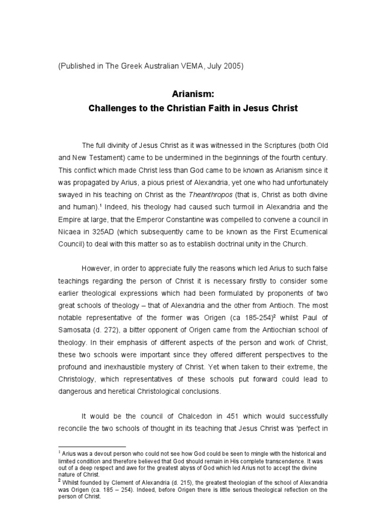Arianism | PDF | God The Father | Christology