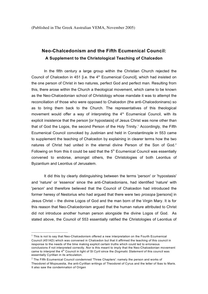 12 Neo-Chalcedonism | PDF | Christology | Council Of Chalcedon